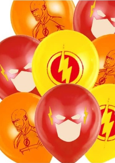 6 Balões Latex Flash DC Comics | Loja da Criança