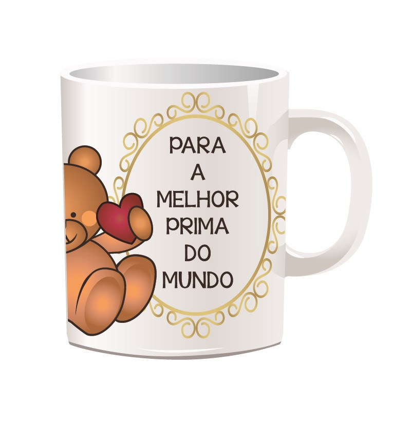 Caneca com Dedicatória Melhor Prima do Mundo | Loja da Criança