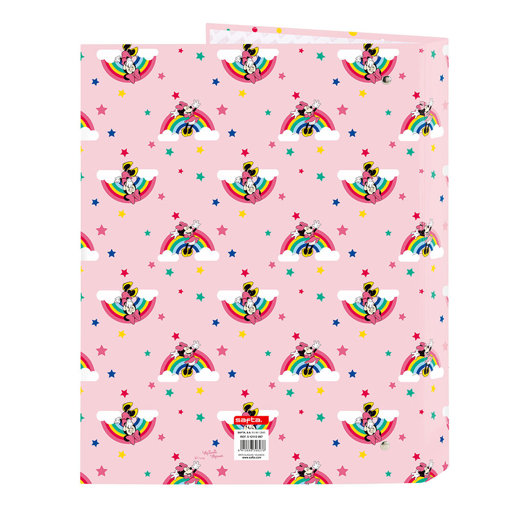 Dossier Lombada Fina A4 Minnie Rainbow Loja Da Crian a