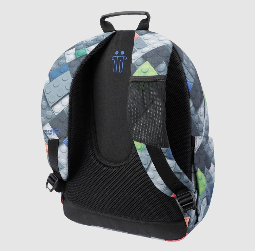 Mochila Escolar 44cm Totto Building Blocks | Loja da Criança