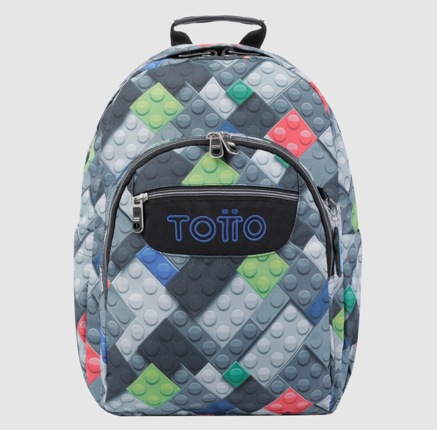 Mochila Escolar 44cm Totto Building Blocks | Loja da Criança