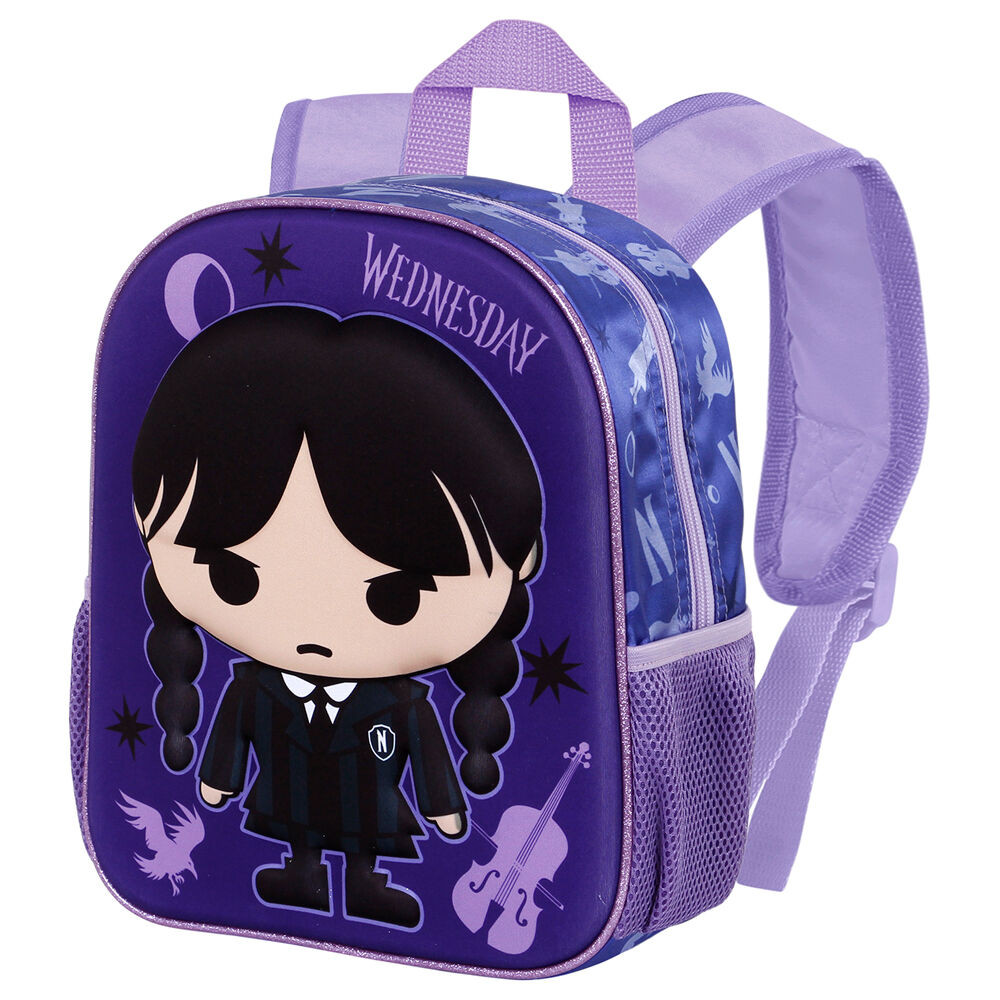 Mochila Pré Escolar 31cm Wednesday Chibi 3D | Loja da Criança
