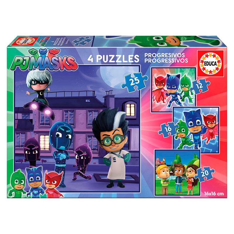 PJ Masks progresive puzzle 12-16-20-25 pç | Loja da Criança