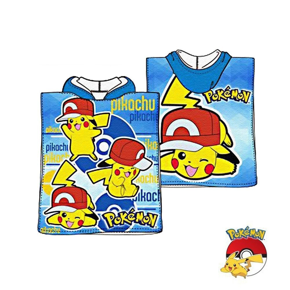 Poncho Praia Pokémon Pikachu Azul | Loja da Criança