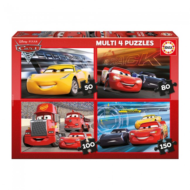 Puzzle Disney Cars de 4 em 1 | Loja da Criança