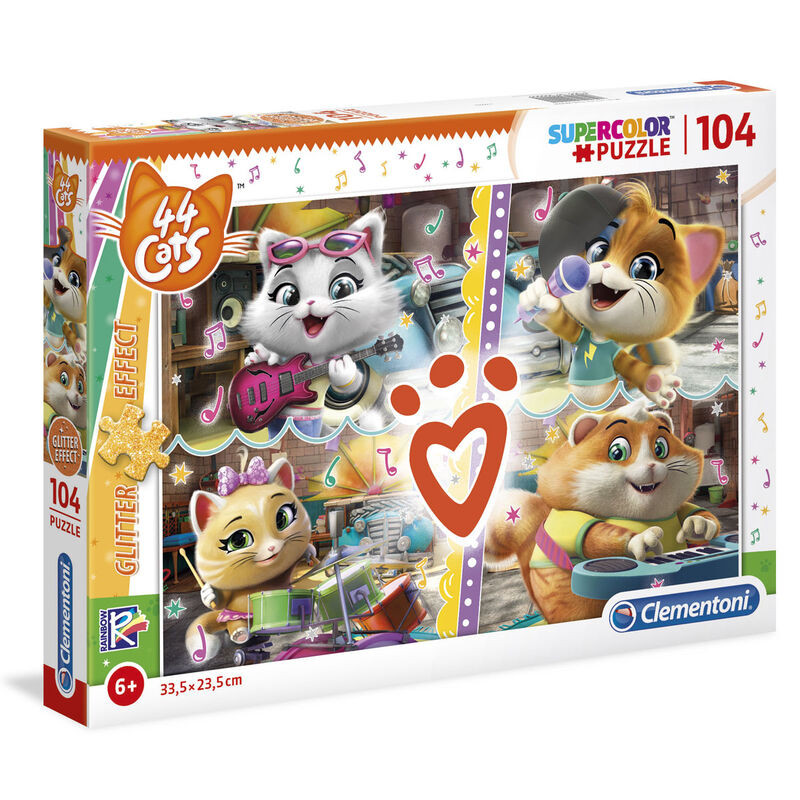 Puzzle Glitter 44 Cats 104 peças | Loja da Criança