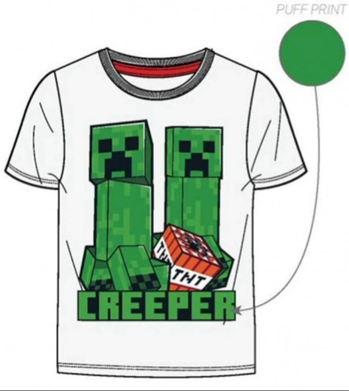 T-Shirt Minecraft Creeper TNT | Loja da Criança