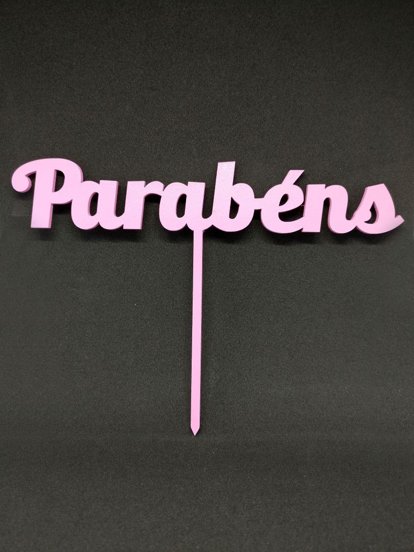 Topper de Bolo Parabéns Rosa | Loja da Criança