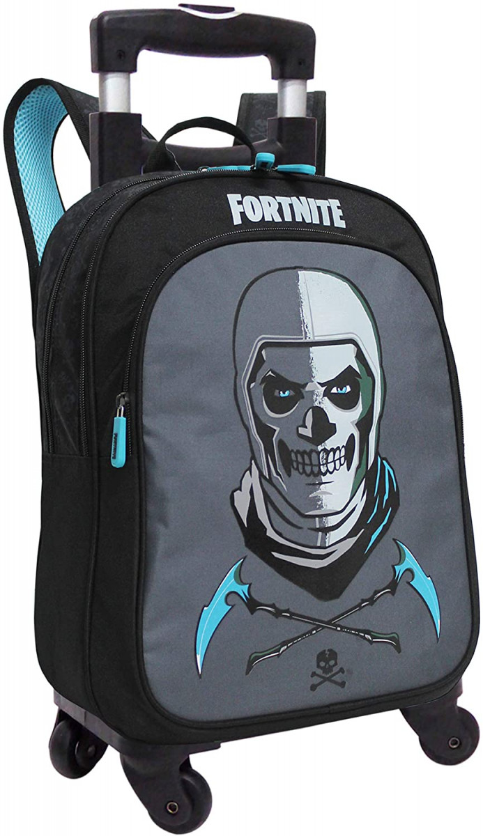 Trolley Escolar Rodas Multidirecionais Fortnite Skull Trooper 42cm ...