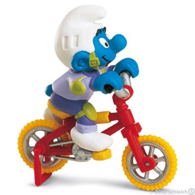 Smurf Ciclista (Biker) - Colecção Super Smurfs | Loja da Criança